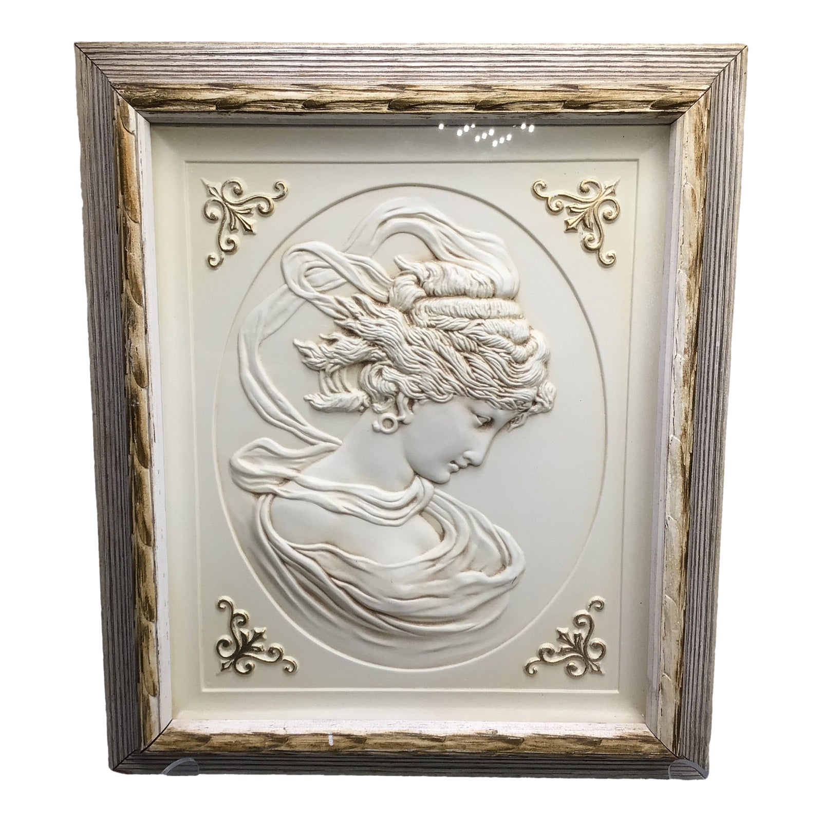 Vintage Mid Century Turner Wall Decor Framed 3 D Female Cameo Wall Art ...