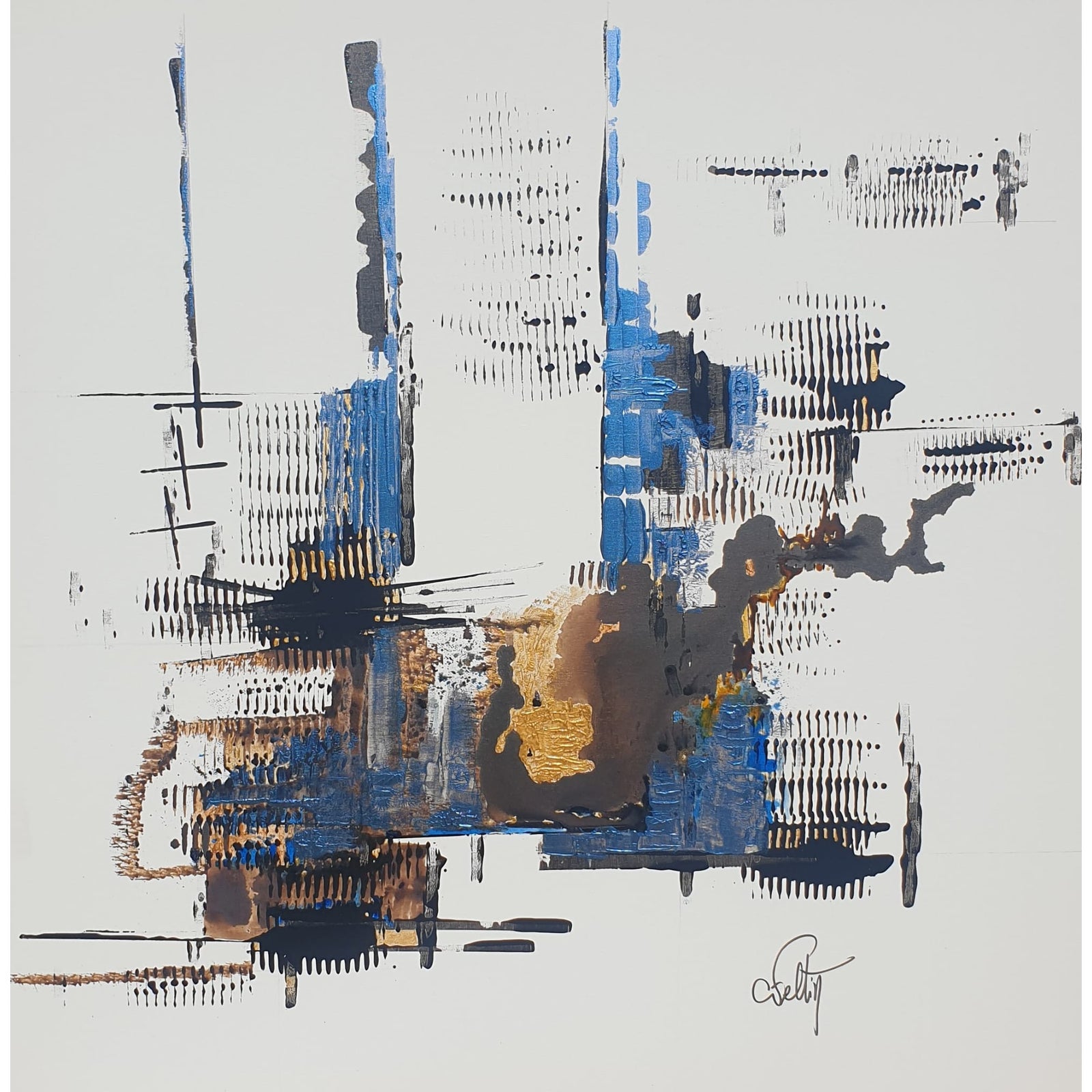 Christian Feltin, Le Building, Acrylic on Canvas | Chairish