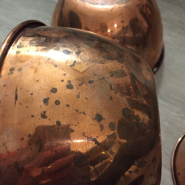 20th Century French Style Solid Copper Mixing Bowls - Set of 3 | Chairish