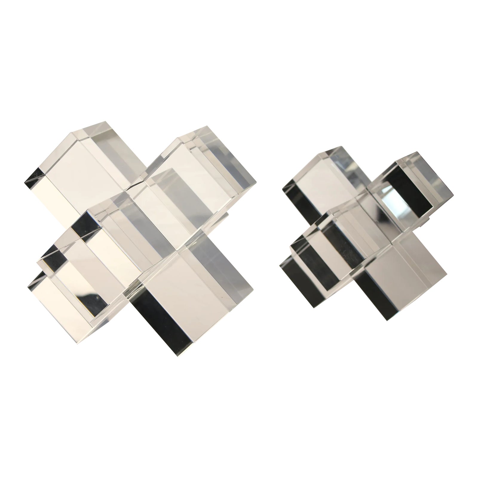 Crystal Geo Bookends- Set of 2 | Chairish