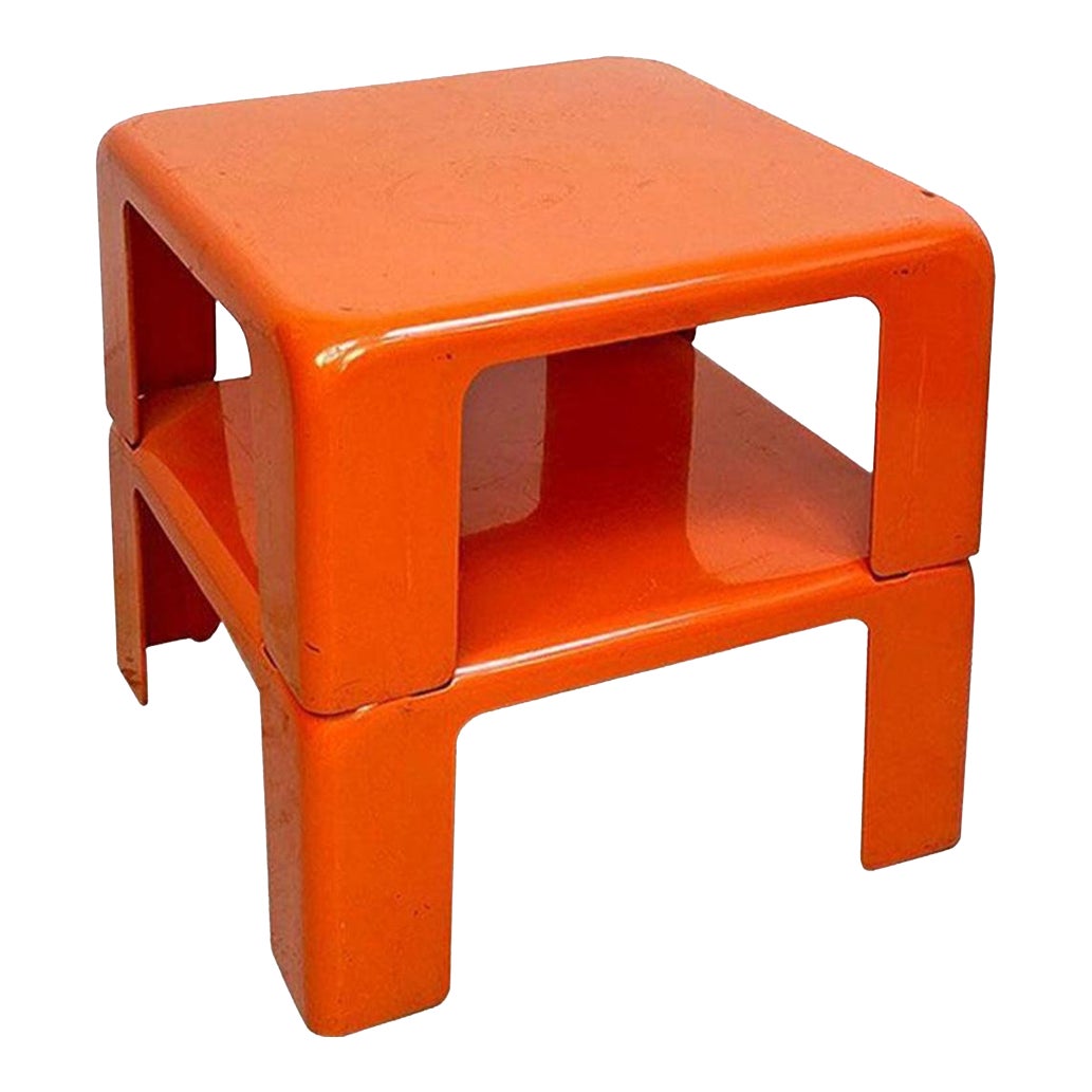 Space Age Italian Orange Plastic 4 Gatti Table by Mario Bellini for B&b ...