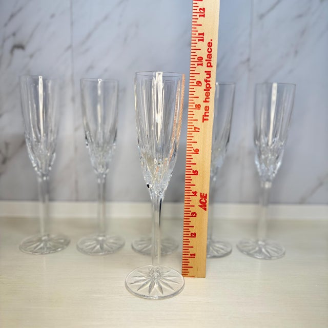 1990s Mikasa "Apollo" Crystal Champagne Flutes (Set of 6) | Chairish