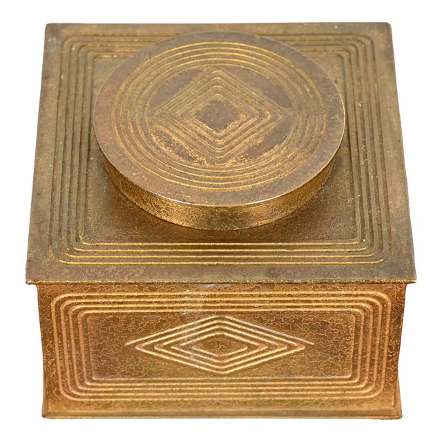 Tiffany Studios New York Graduate Bronze Doré Inkwell | Chairish