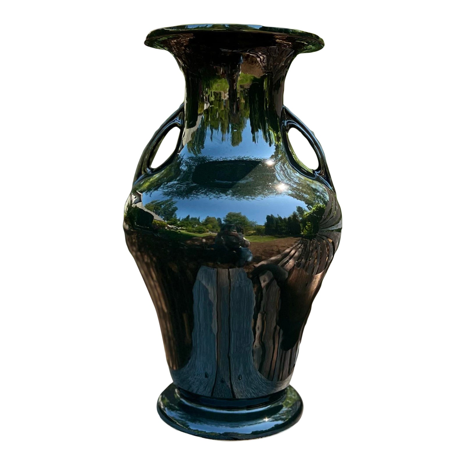 Mid 20th Century Japanese Hand Blown Cased Glass Signed Vase | Chairish