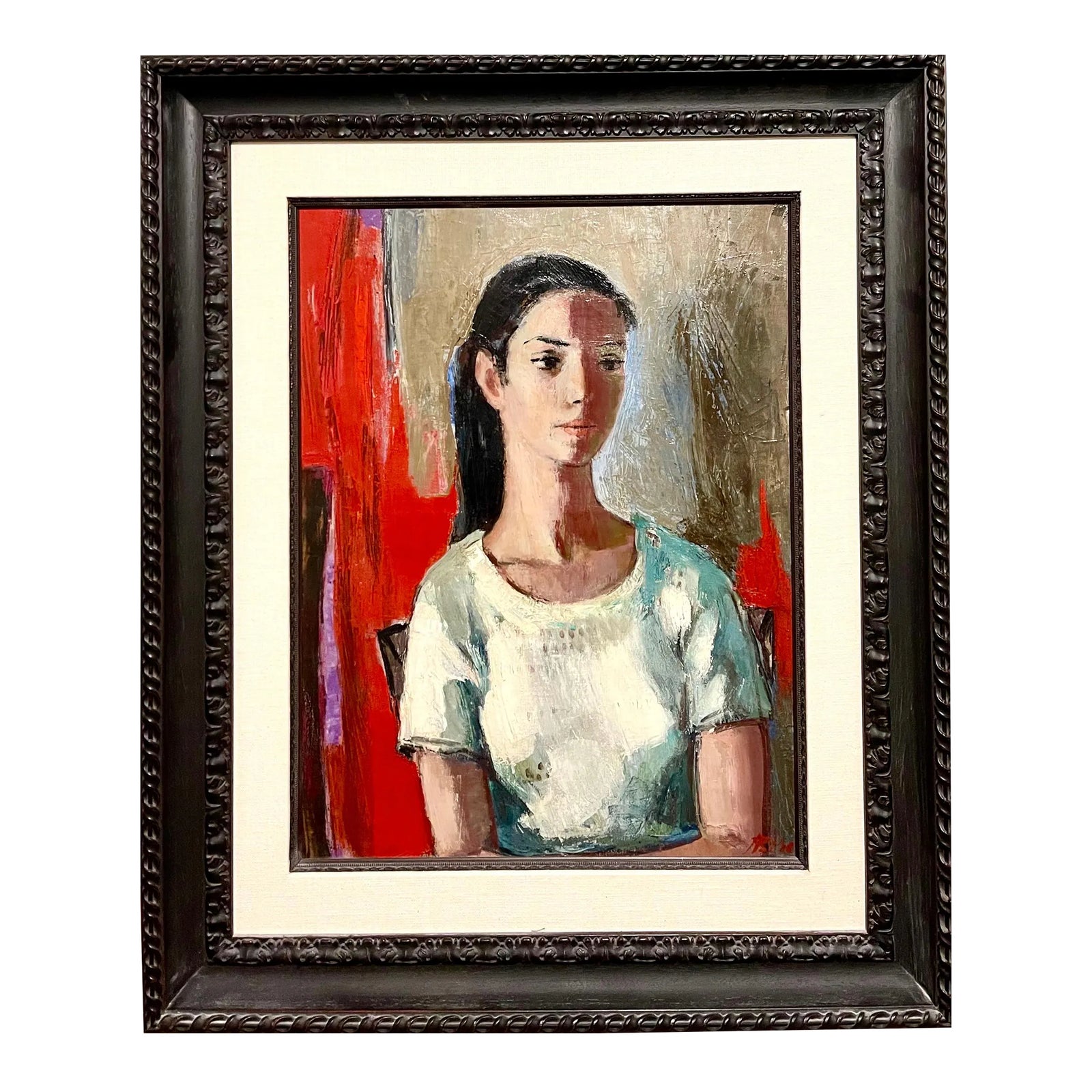Akos Biro, Portrait of a French Woman Oil Painting Hungarian Master A ...