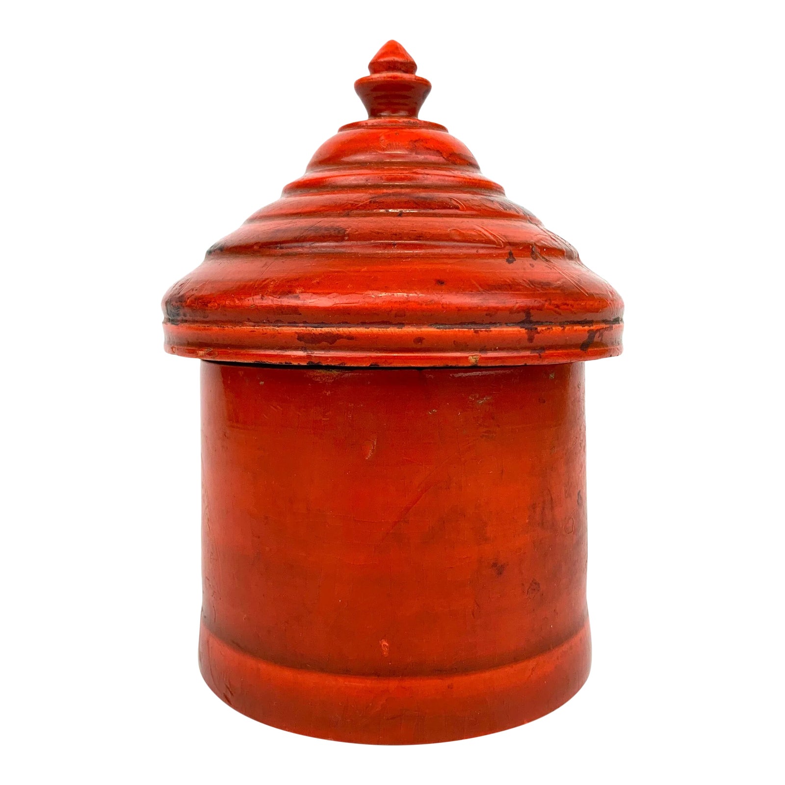 Antique Lacquered Wood Tikka Box | Chairish