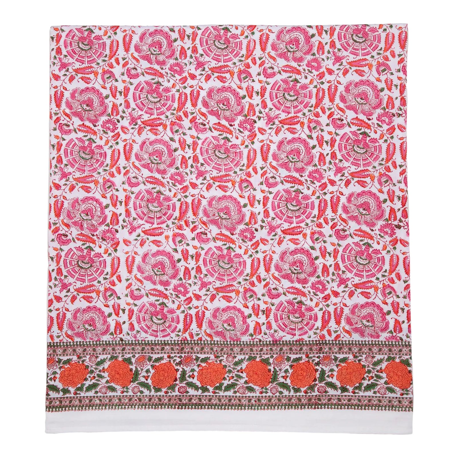 Riyad Fitted Sheet, Twin - Pink & Orange | Chairish