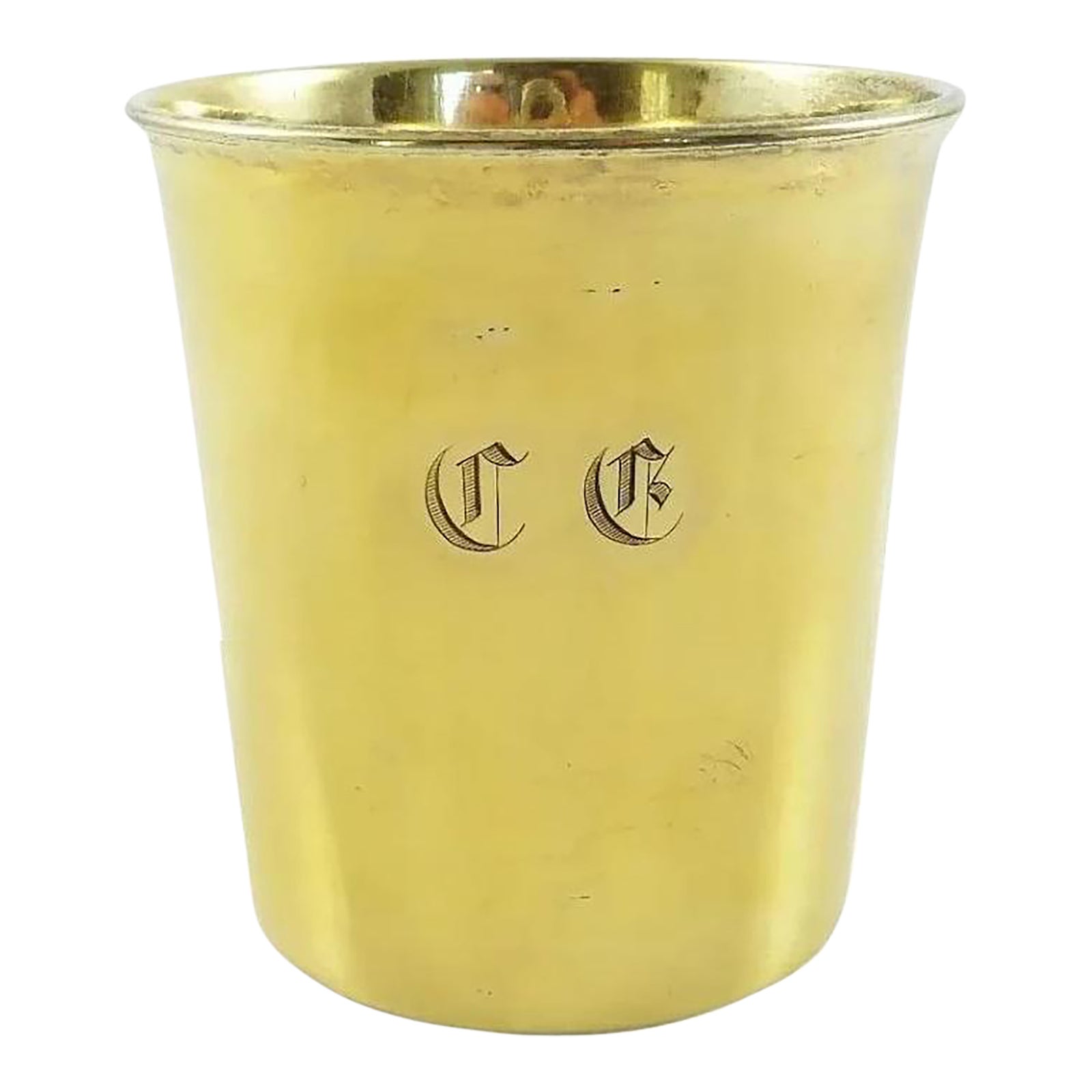 Antique French Sterling Silver Timbale, Vermeil/Gilt Interior, Beaker ...