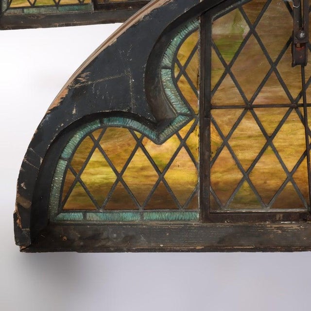 Five Tiffany Studios Gothic Revival, Stained Glass Transom Windows ...