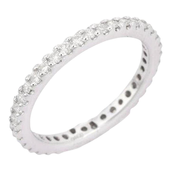 18kt Solid White Gold Stackable Diamond Eternity Engagement Band Size 7 ...