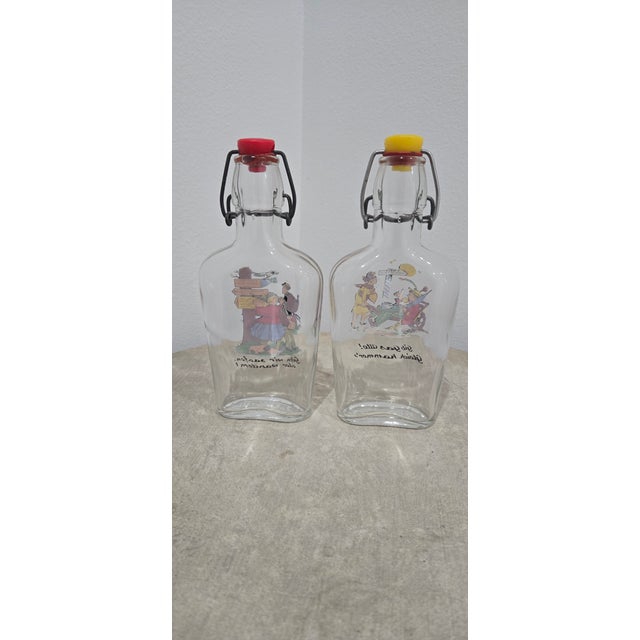 Vintage German Cartoon Swing‑Top Liquor Bottles – Pair | Chairish