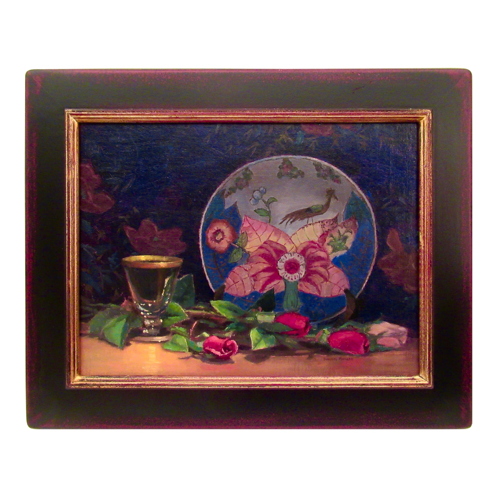 Douglas Paul Morgan Iris Plate C. 2000 Painting | Chairish