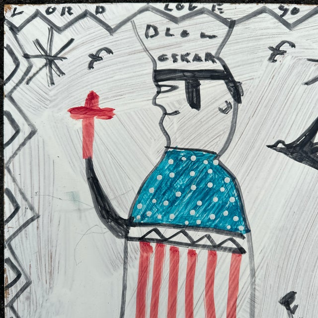 Ra Miller Folk Art Painting | Chairish