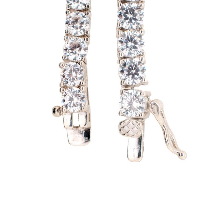 Ladies Silver Tennis Necklace | Chairish