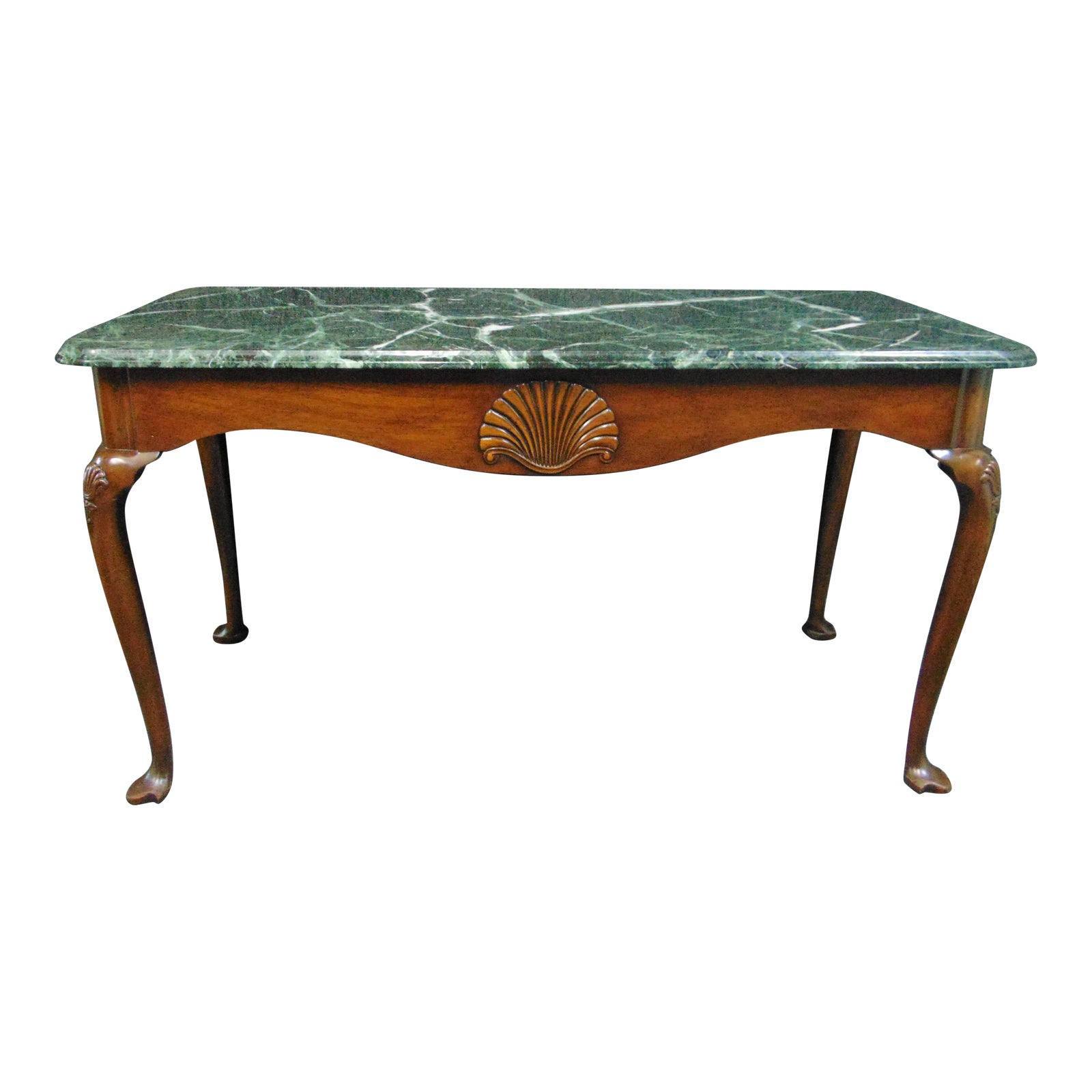 Kittinger C W 155 Chippendale Mahogany Marble Console Table | Chairish