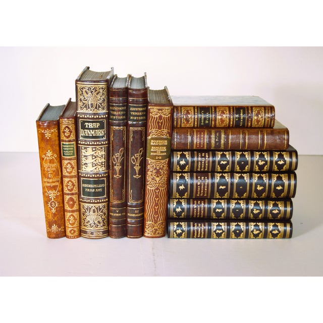 Set of 90 Antique Leather Books From Early 1900 With Decorative Gilding ...