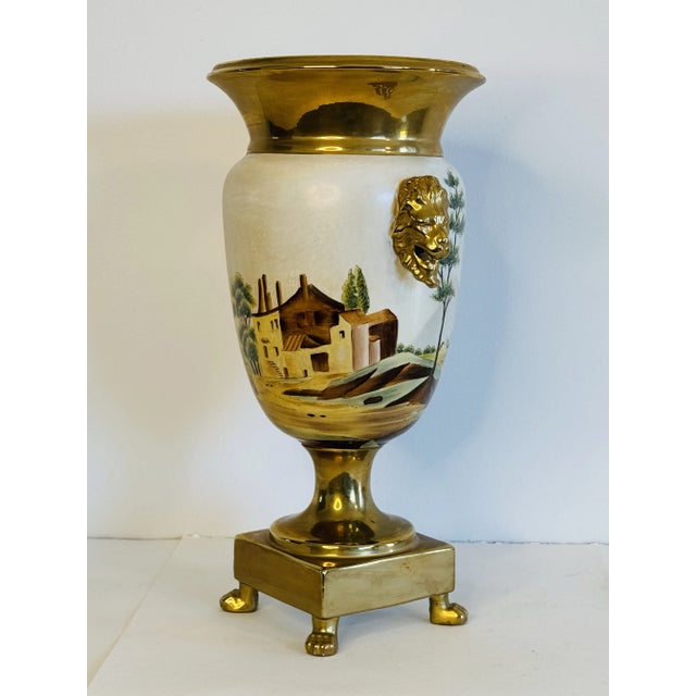 Late 20th Century Chelsea House Chinoiserie Hand Painted Urn With Gold ...