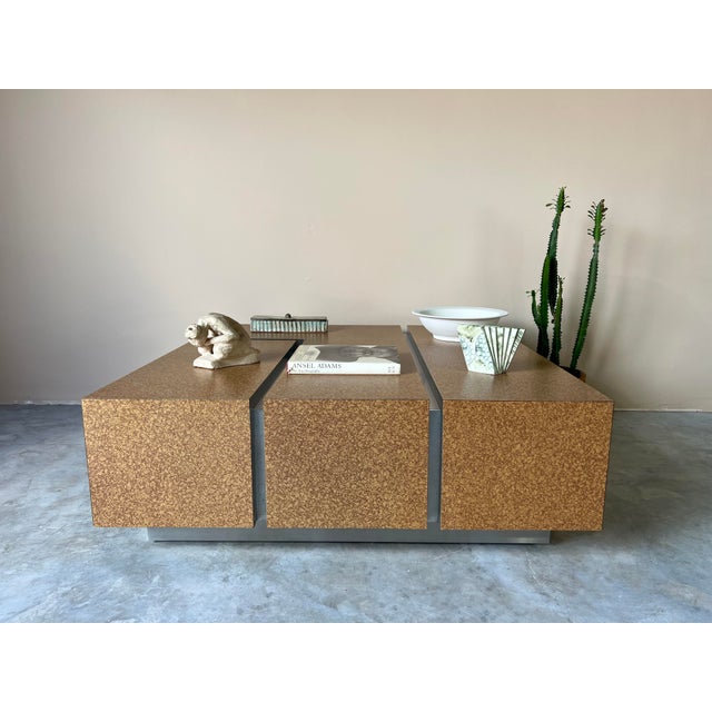 Postmodern Faux Tortoise Shell - Cork Laminate Finish Square Coffee ...