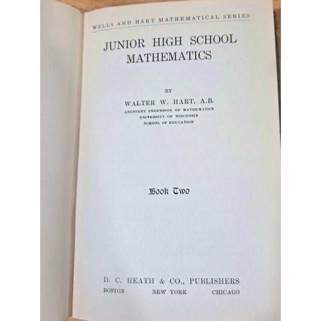 Antique 1922 Junior High School Mathematics Book Two by Walter W. Hart ...