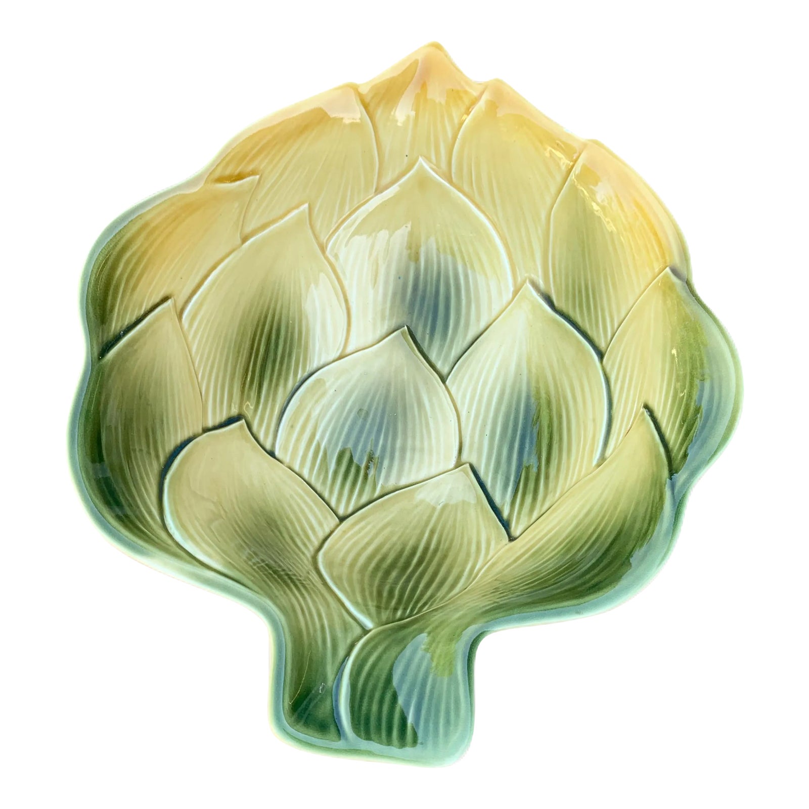 Mid-Century Ancora Italy Majolica Artichoke Bowl | Chairish