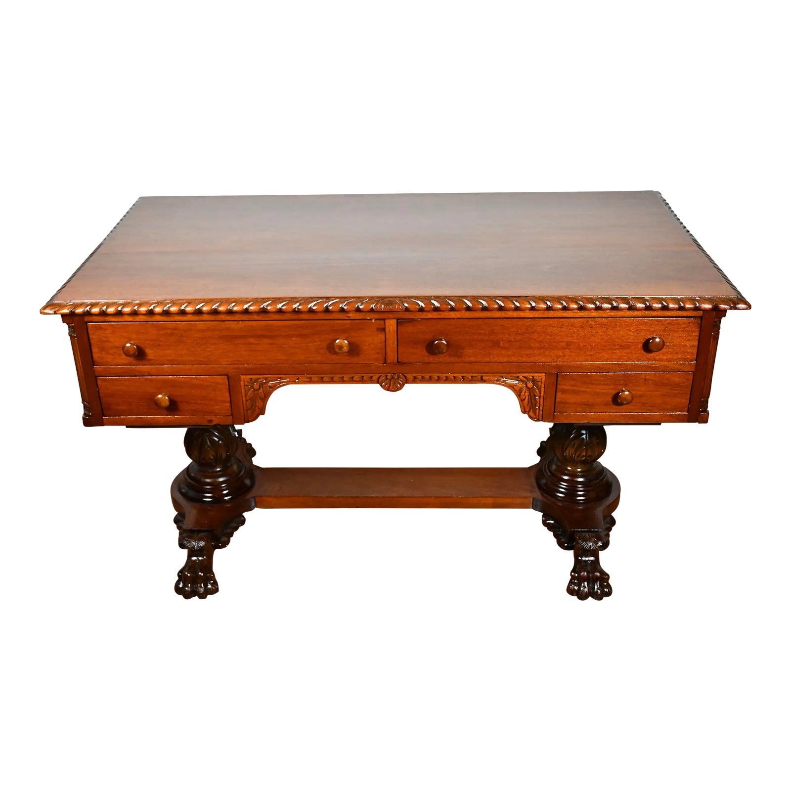 1880s Antique American Empire Mahogany Partner Writing Desk / Office ...