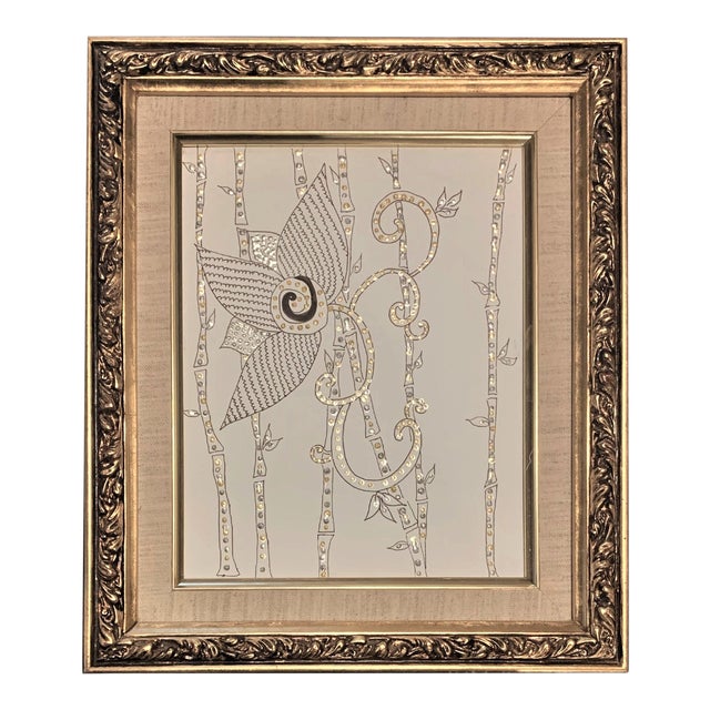 Contemporary Metallic Paint and Marker Drawing in Frame Boho Chic ...