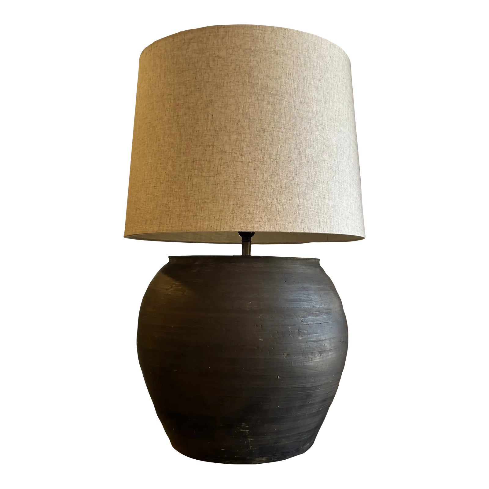 Large Antique Water Pot Table Lamp | Chairish