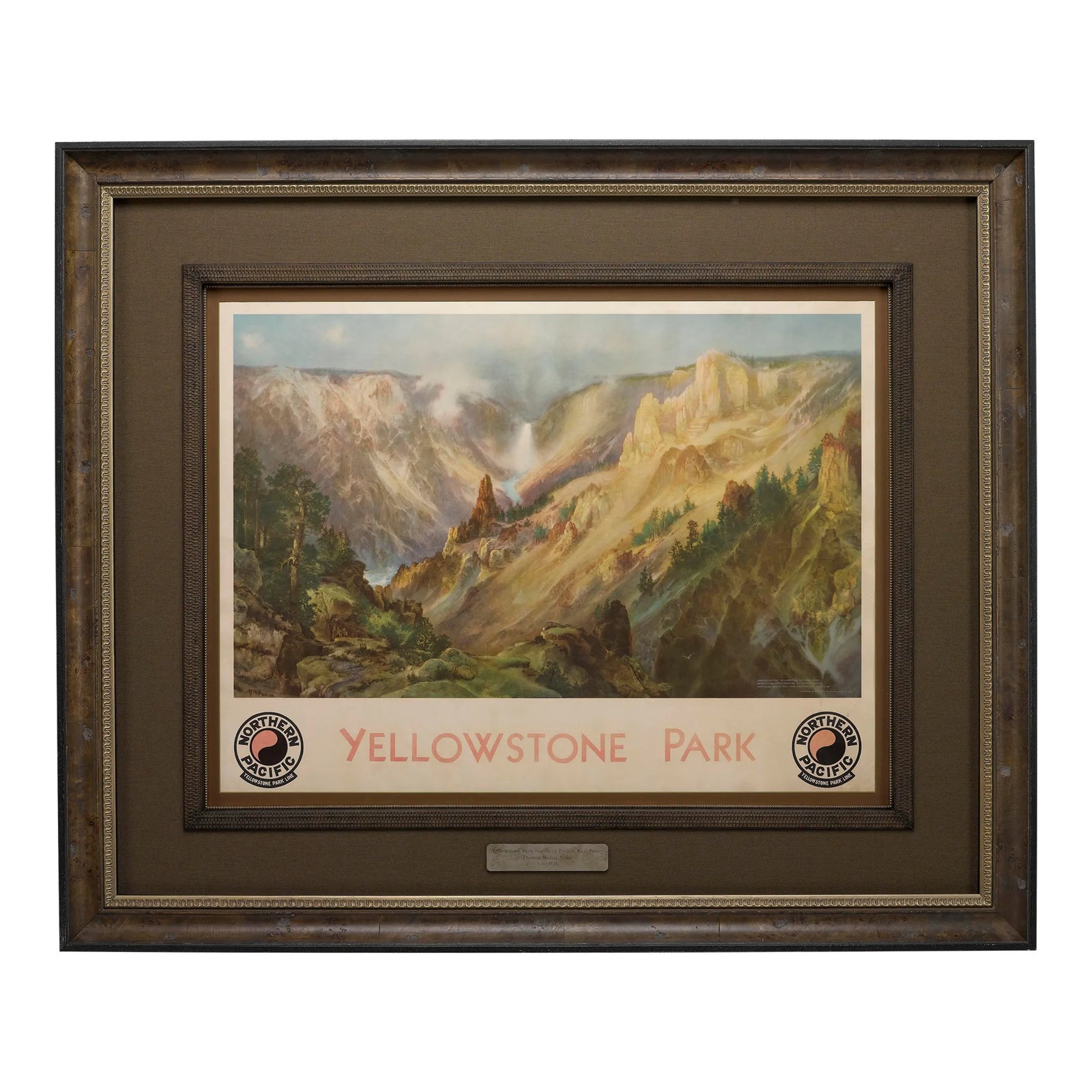 "Yellowstone Park" Northern Pacific Railroad Poster, After Thomas Moran ...