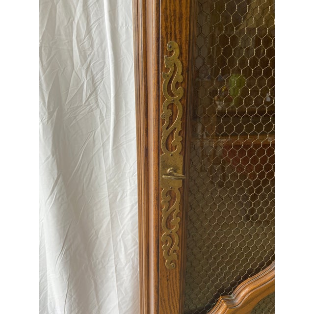 Vintage Solid Wood Chicken Wire Display Cabinet | Chairish