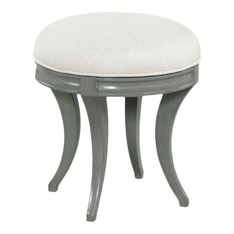 Swivel Vanity Seat in Dark Gray | Chairish