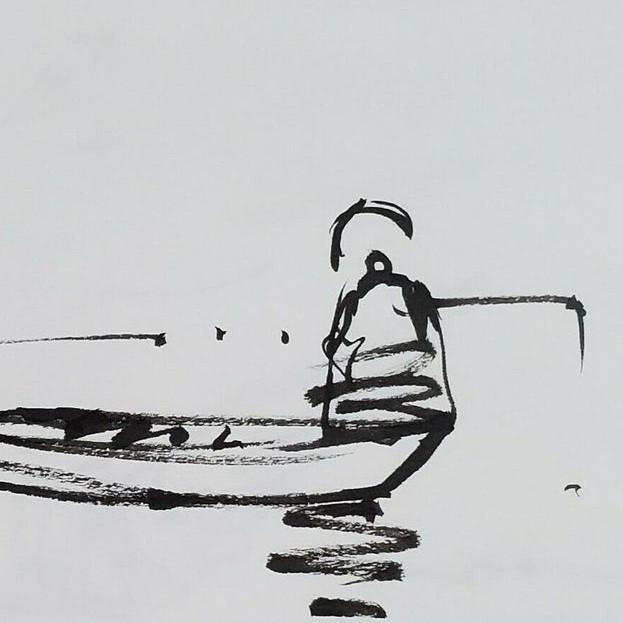 Contemporary Minimalist Figurative Nautical Ink Drawing by Jose ...