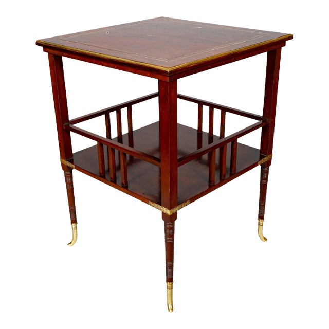 American Aesthetic Mahogany and Mother of Pearl Table by A H Lejambre Chairish