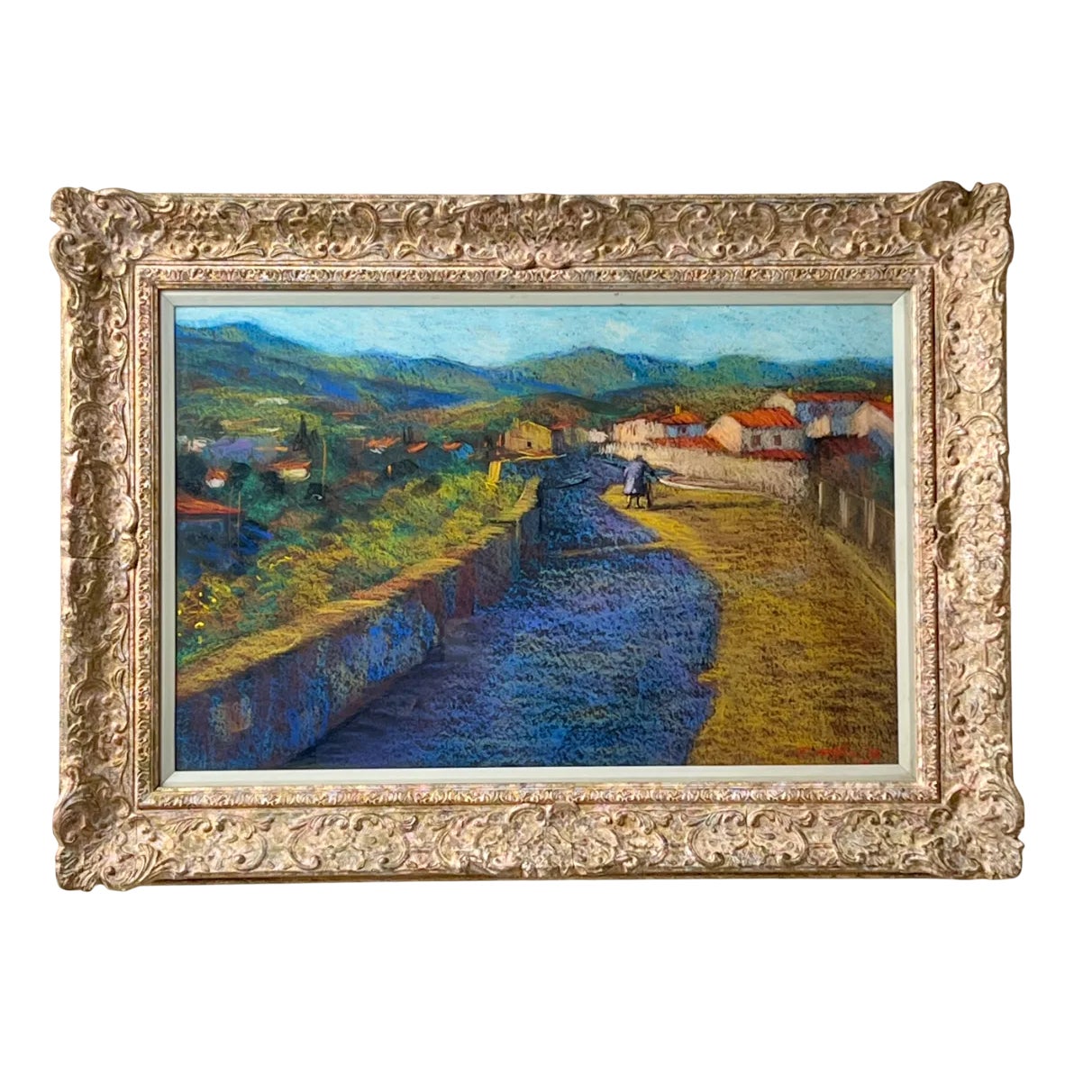 John Mackie, Entrance to Ceret, Pastel, 1993, Framed | Chairish