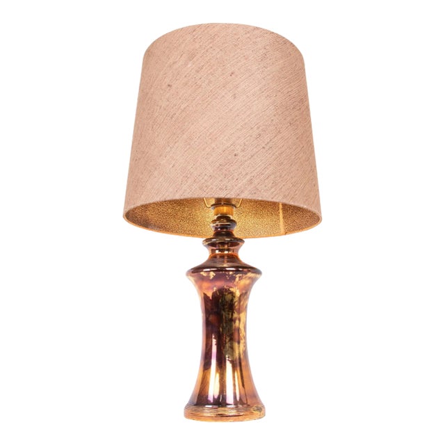 Bitossi Table Lamp in Metallic Gold Ceramic, Italy 1960s | Chairish