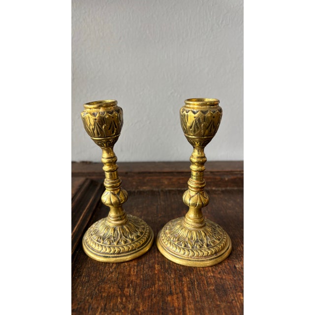 Vintage English Peerage Brass Candlesticks | Chairish