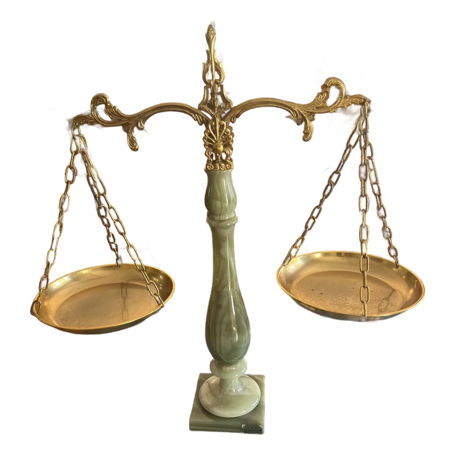 Vintage Italian Marble and Brass Decorative Scales | Chairish