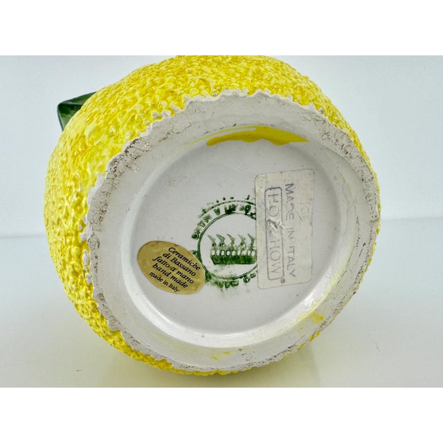 Vintage Mid Century Italian Hand Painted Lemon Pitcher | Chairish