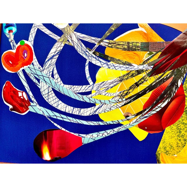 "Peacock Flower - Botanica" Contemporary Still Life Paper Collage ...