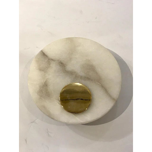 Single Italian Circular Carrara Marble Wall Sconce | Chairish