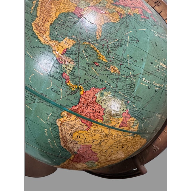 Vintage Cram's Imperial 12 Inch World Globe With Raised Mountain Ranges ...