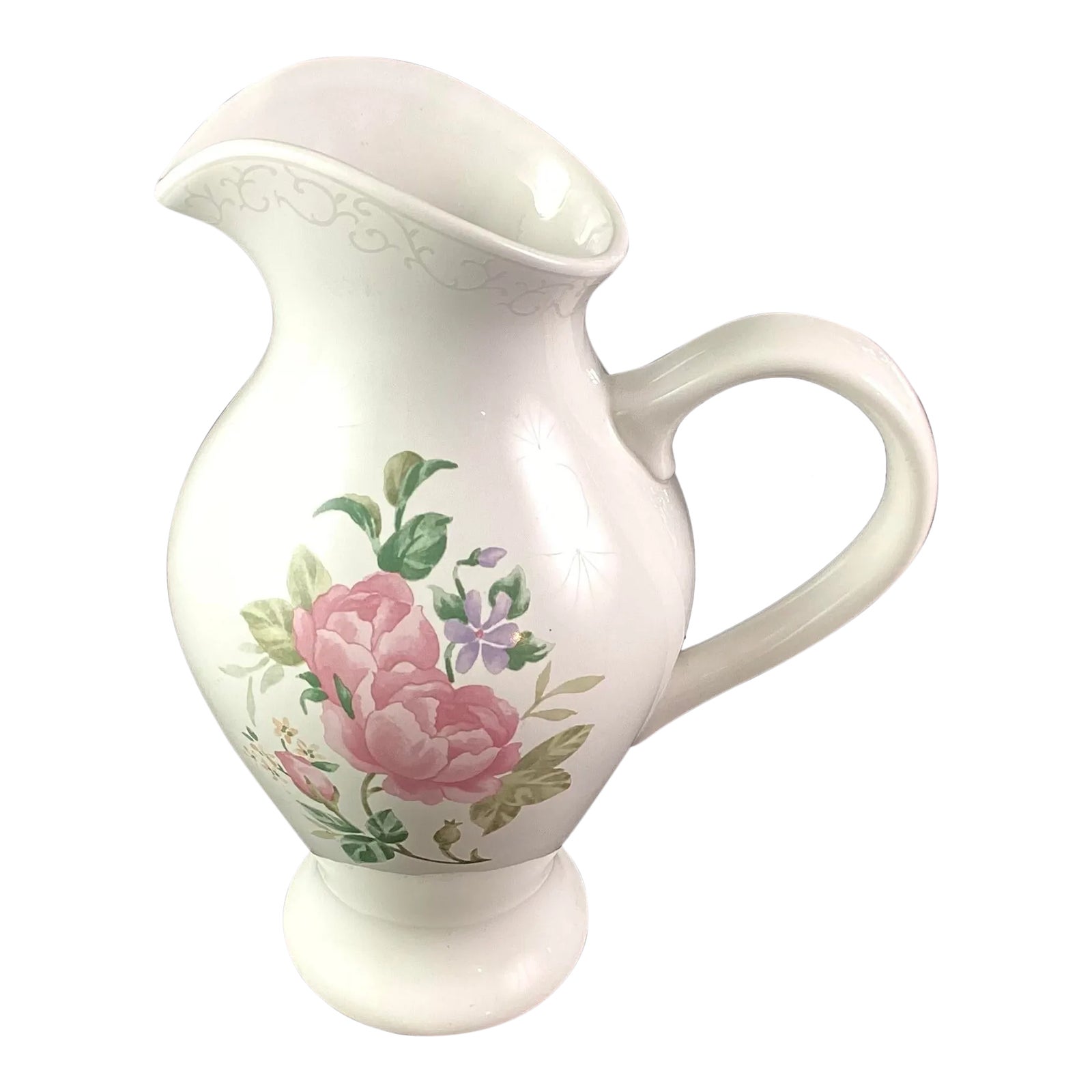 1980s Gorham Lady Anne Ceramic Pitcher | Chairish