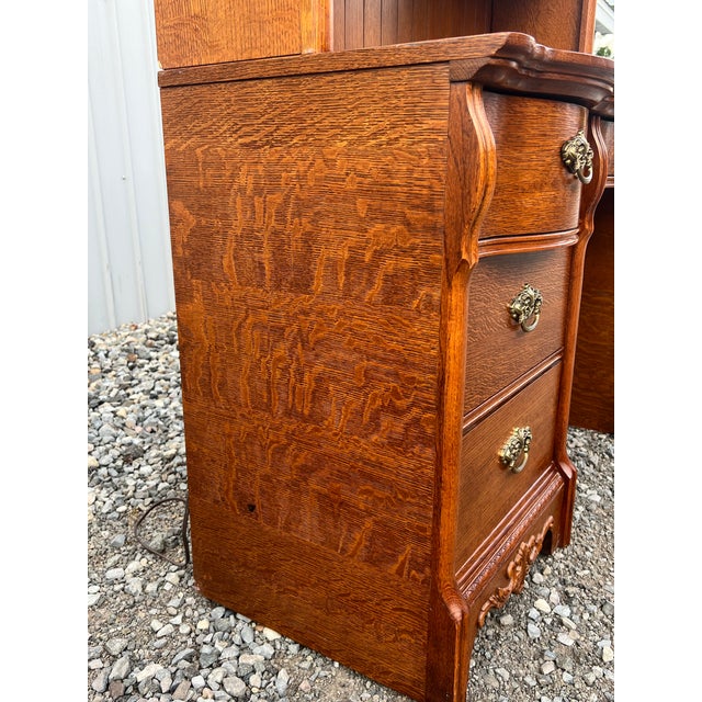 Stanley Furniture Victorian Manor Pedestal Desk With Hutch | Chairish
