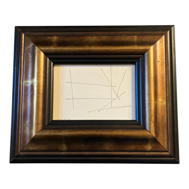 1970’s Original Robert Cooke Abstract Ink Drawing Chunky Frame Signed ...