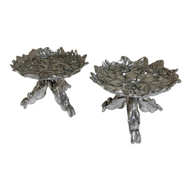 1990s Retired Arthur Court Bunny Rabbit Pedestal Pillar Candle Stands ...