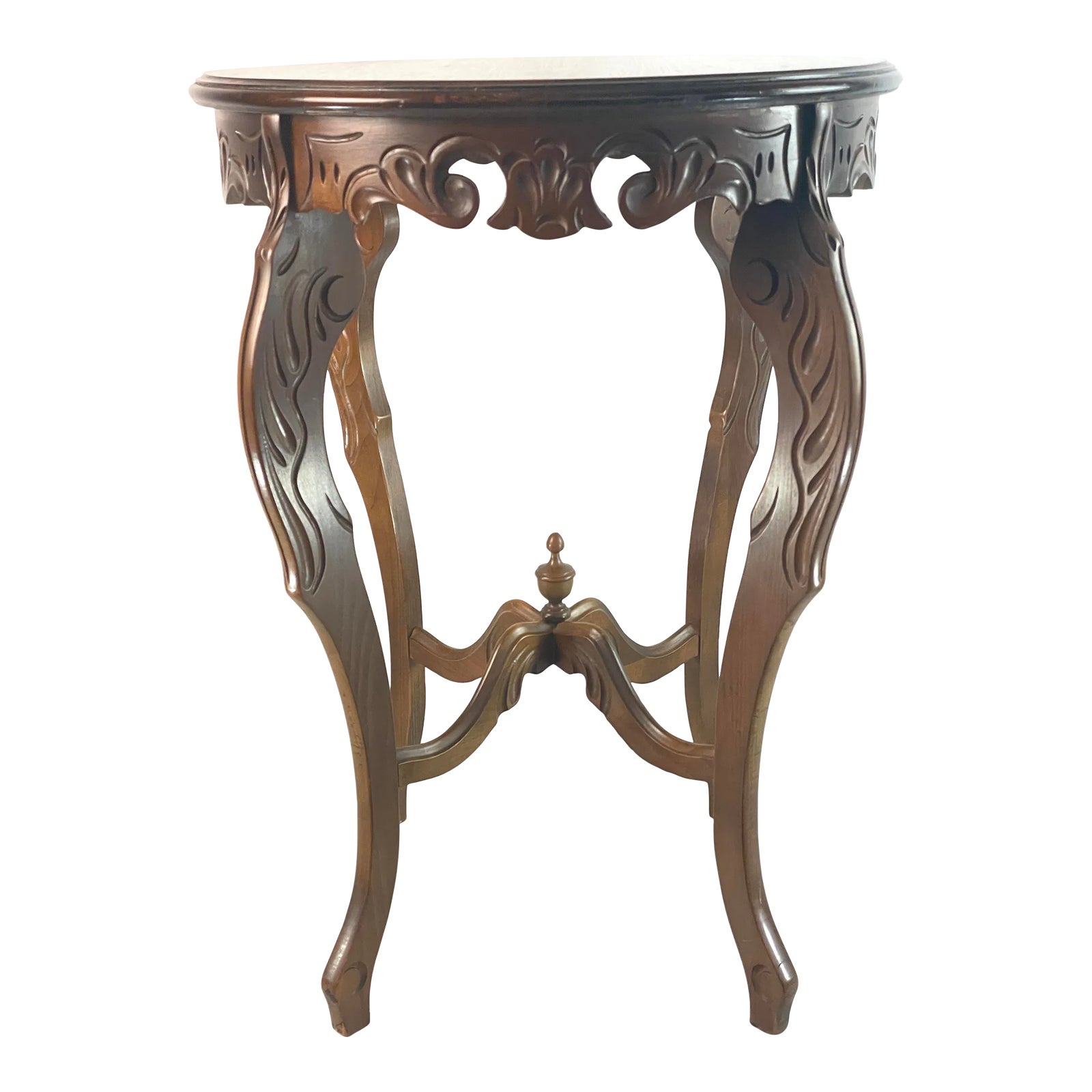 Earlty 20th Century Vintage French Provincial Carved Walnut Side Table ...