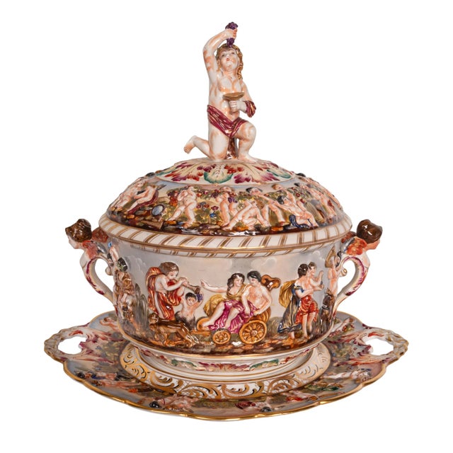 Antique Naples Porcelain 215 Piece Dinner & Tea Service Napoleon Au Roi ...