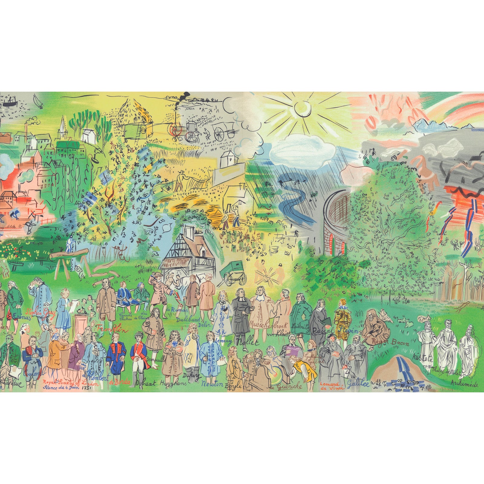 1965 Lithograph After Raoul Dufy's 1937 Panorama "Histoire De L ...