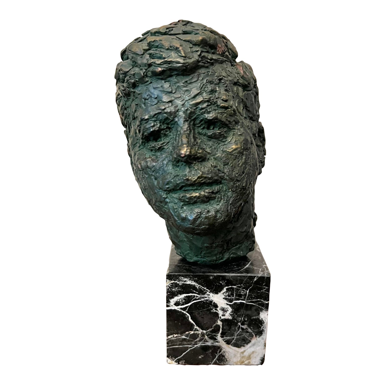 Mid Century Bust of John F. Kennedy on Marble | Chairish