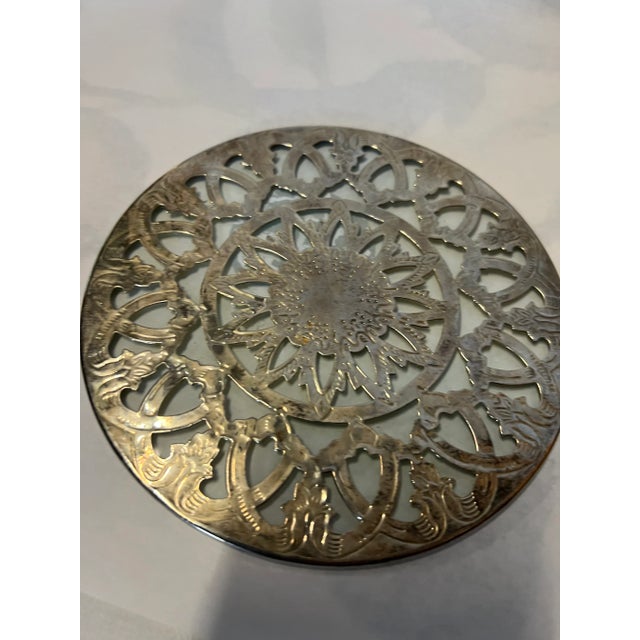 Pair of Vintage Silver-Tone Metal Trivets | Chairish