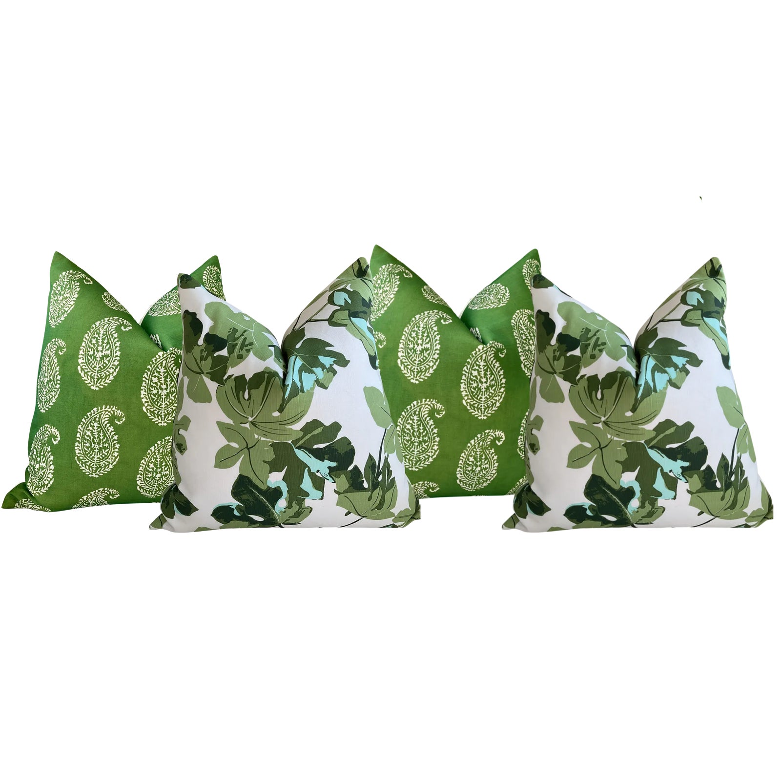 Peter Dunham Indoor/Outdoor Designer Pillow Bundle in Fig Leaf and ...